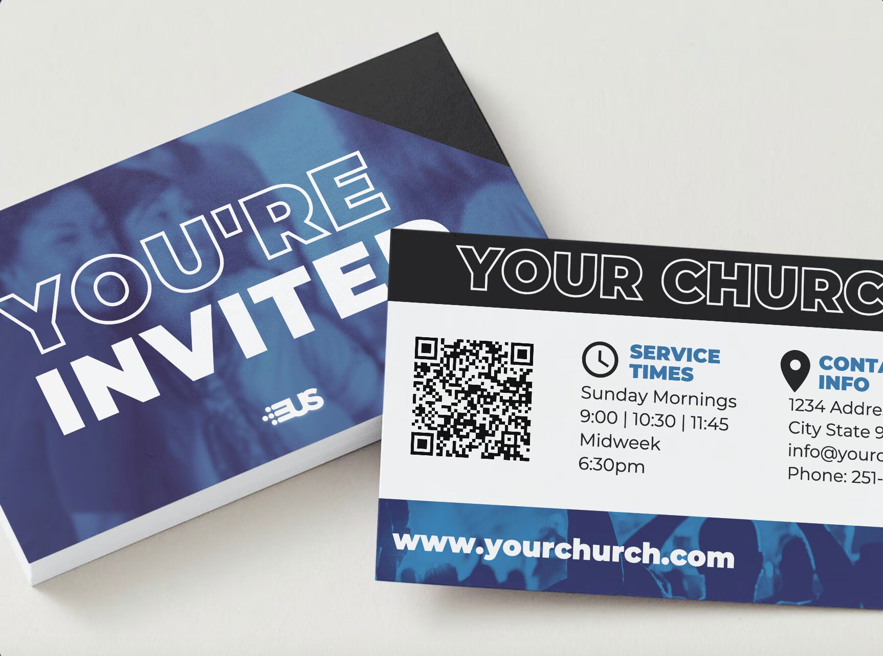 Church Invite Card Canva Template. Gold and Brown Editable Invitation ...