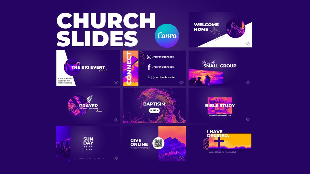 Church Preservice Slides in Editable Canva Template. - Etsy