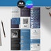 Church Brochure Canva Template. Blue Editable Information Tri Fold ...