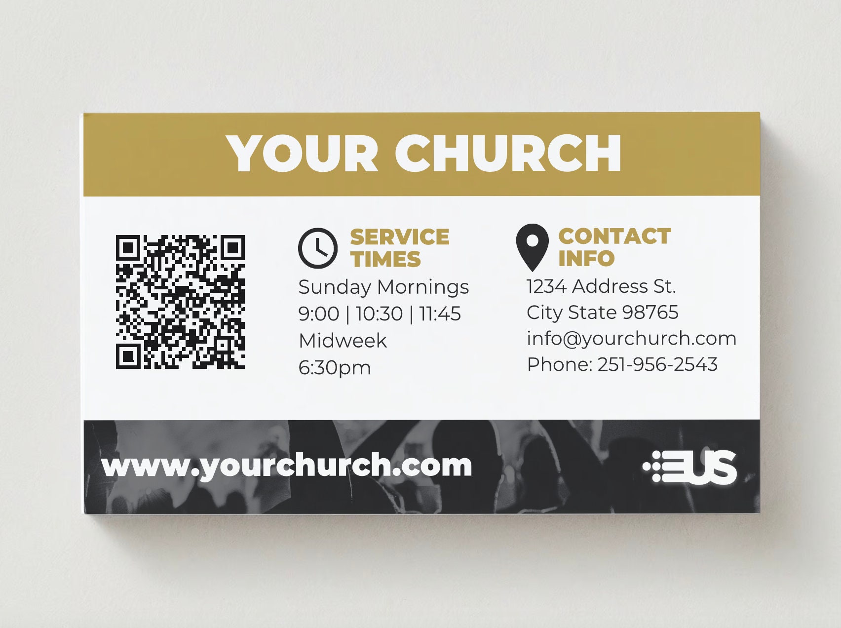 Church Invite Card Canva Template. Modern Church Invites You to Welcome ...