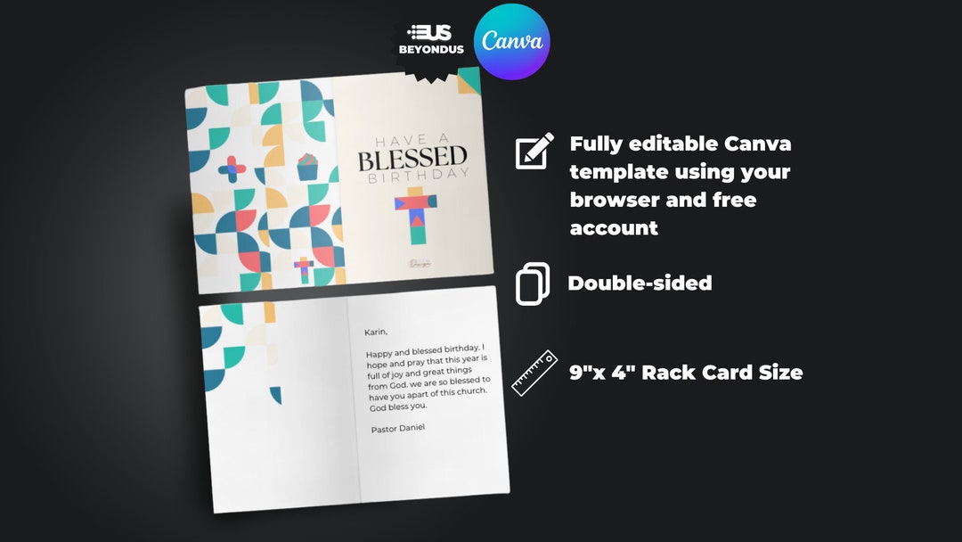 Birthday Card | Church Birthday Card | Pastoral Card | Colorful Card ...