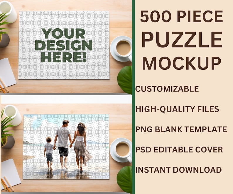 Premium 500 Piece Jigsaw Puzzle Mockup Smart Object Puzzle Mockup ...