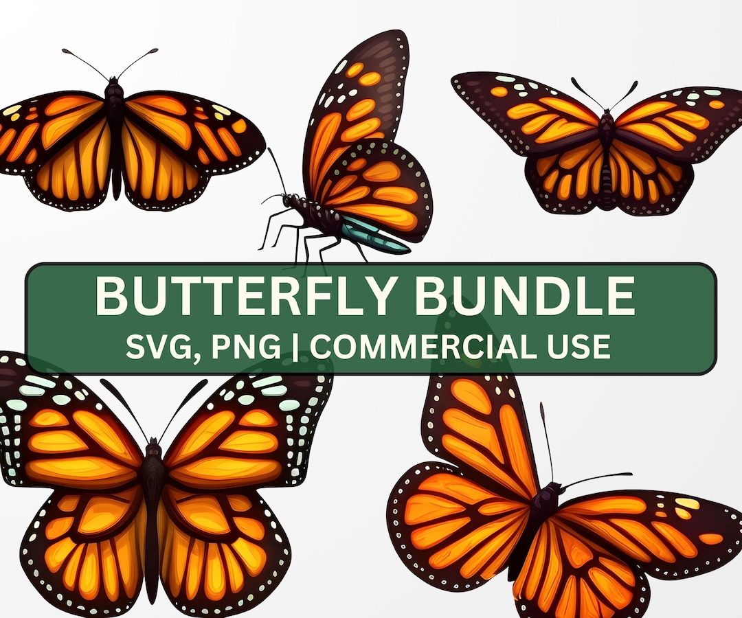 Mariposa SVG, paquete SVG de mariposa monarca, archivos SVG de Cricut ...