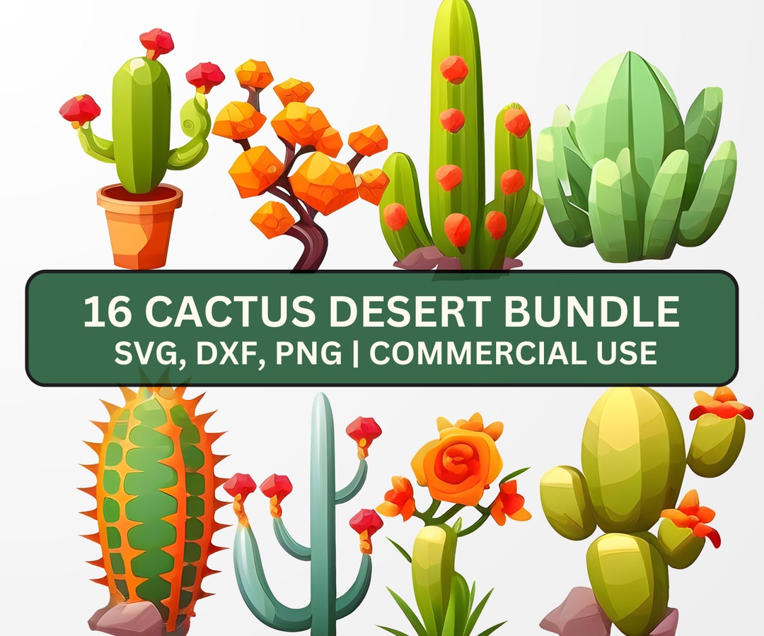 Cactus SVG Bundle, SVG Files for Cricut, Cactus Svg Png, Cactus Plant ...