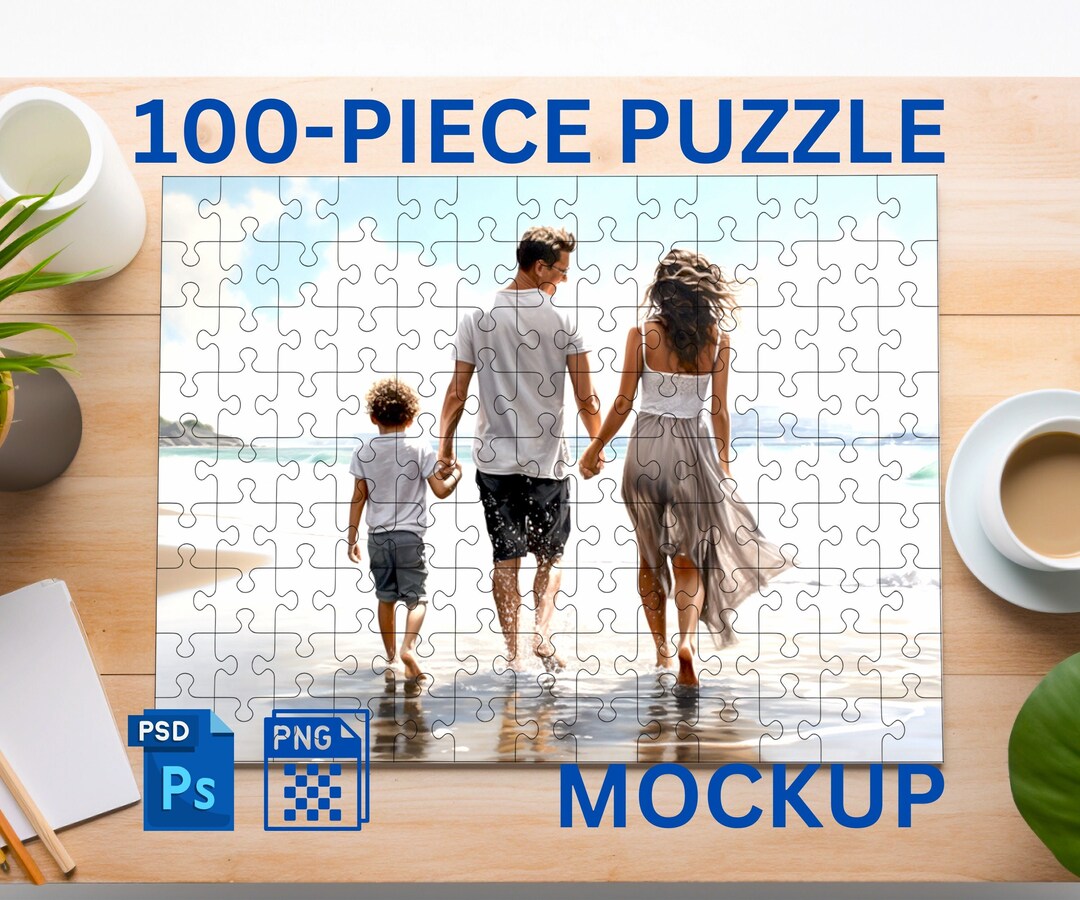 Custom 100 Piece Jigsaw Puzzle Mockup Smart Object Puzzle Mockup ...