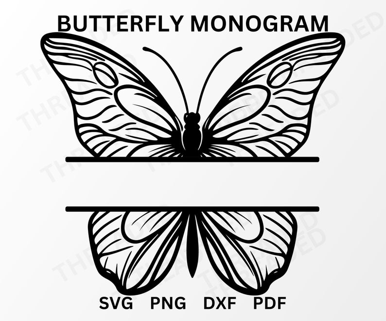 Butterfly SVG, Butterfly Split Monogram SVG, Butterflies SVG, Butterfly Vector for Cricut Cut ...