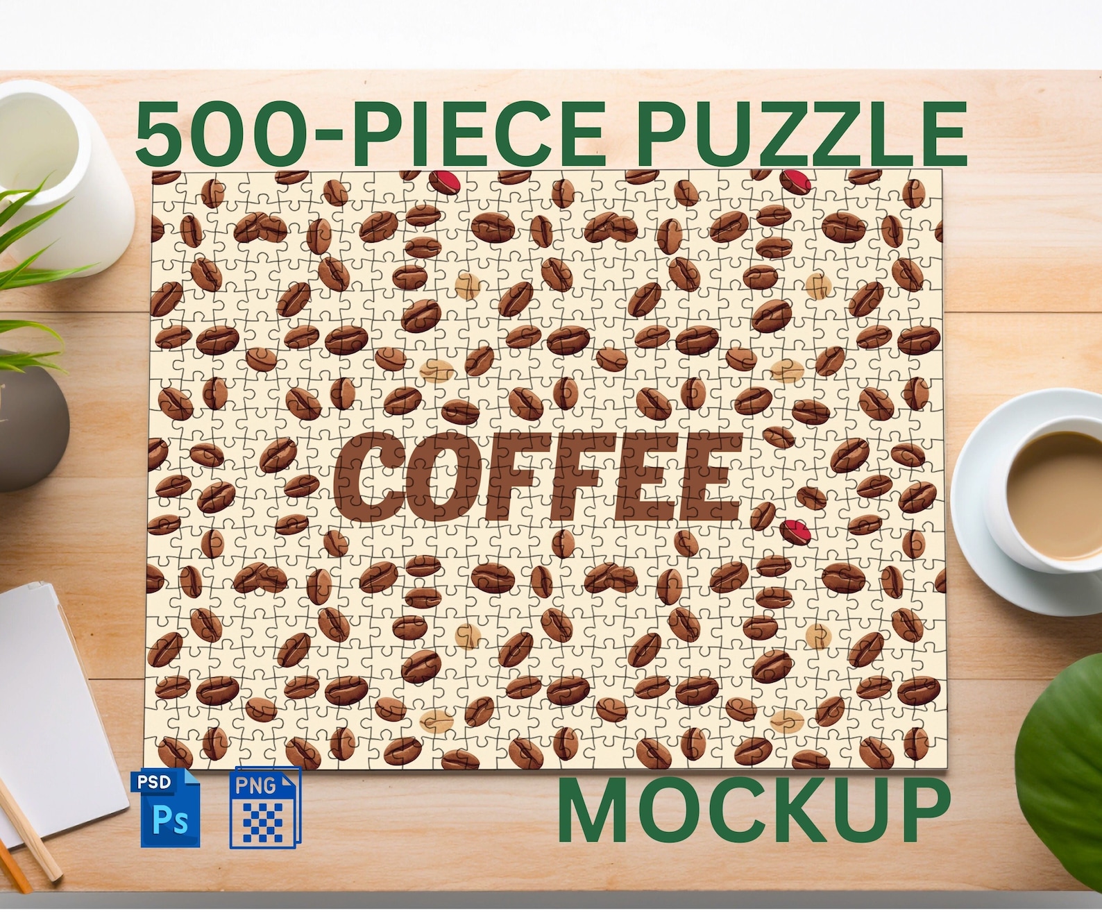 Premium 500 Piece Jigsaw Puzzle Mockup Smart Object Puzzle Mockup ...
