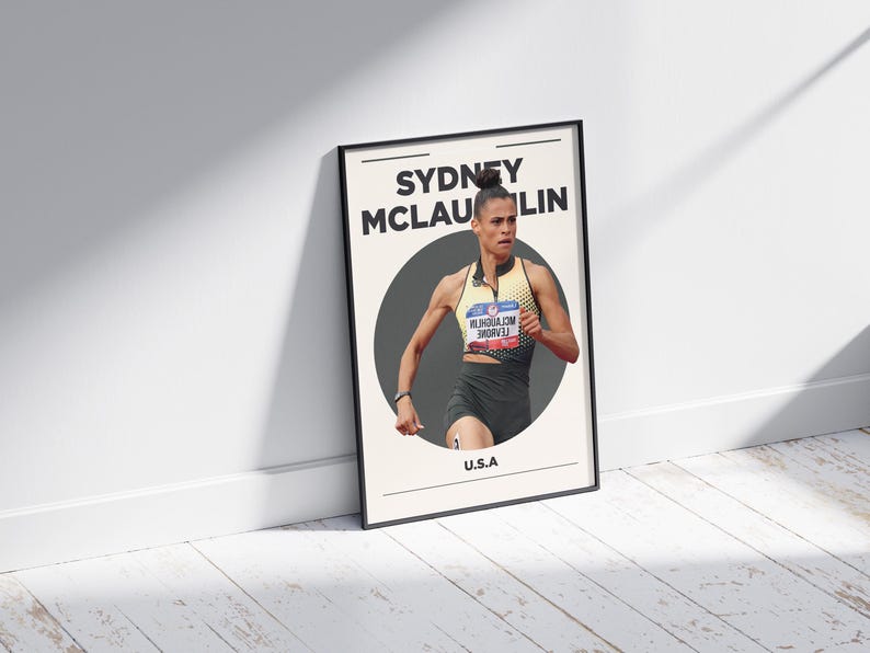 Sydney Mclaughlin Poster, USA Olympic Gymnastics Poster, Sports Wall ...
