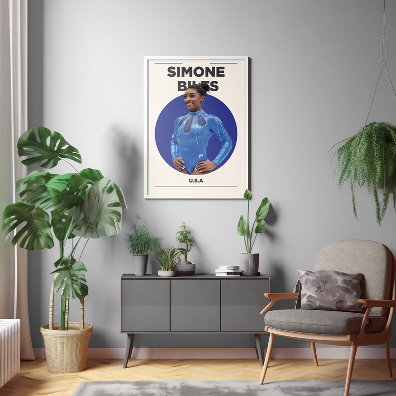 Simone Biles Poster, USA Olympic Gymnastics Poster, Sports Wall Art ...