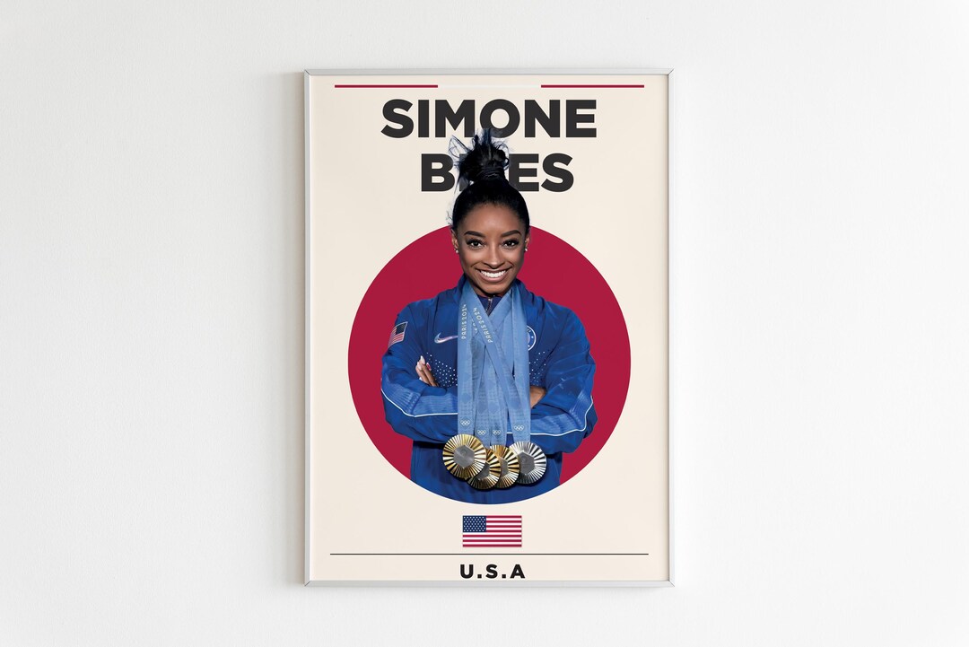 Simone Biles Poster, USA Olympic Gymnastics Poster, Sports Wall Art ...