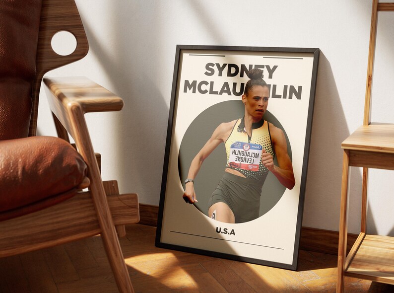 Sydney Mclaughlin Poster, USA Olympic Gymnastics Poster, Sports Wall ...