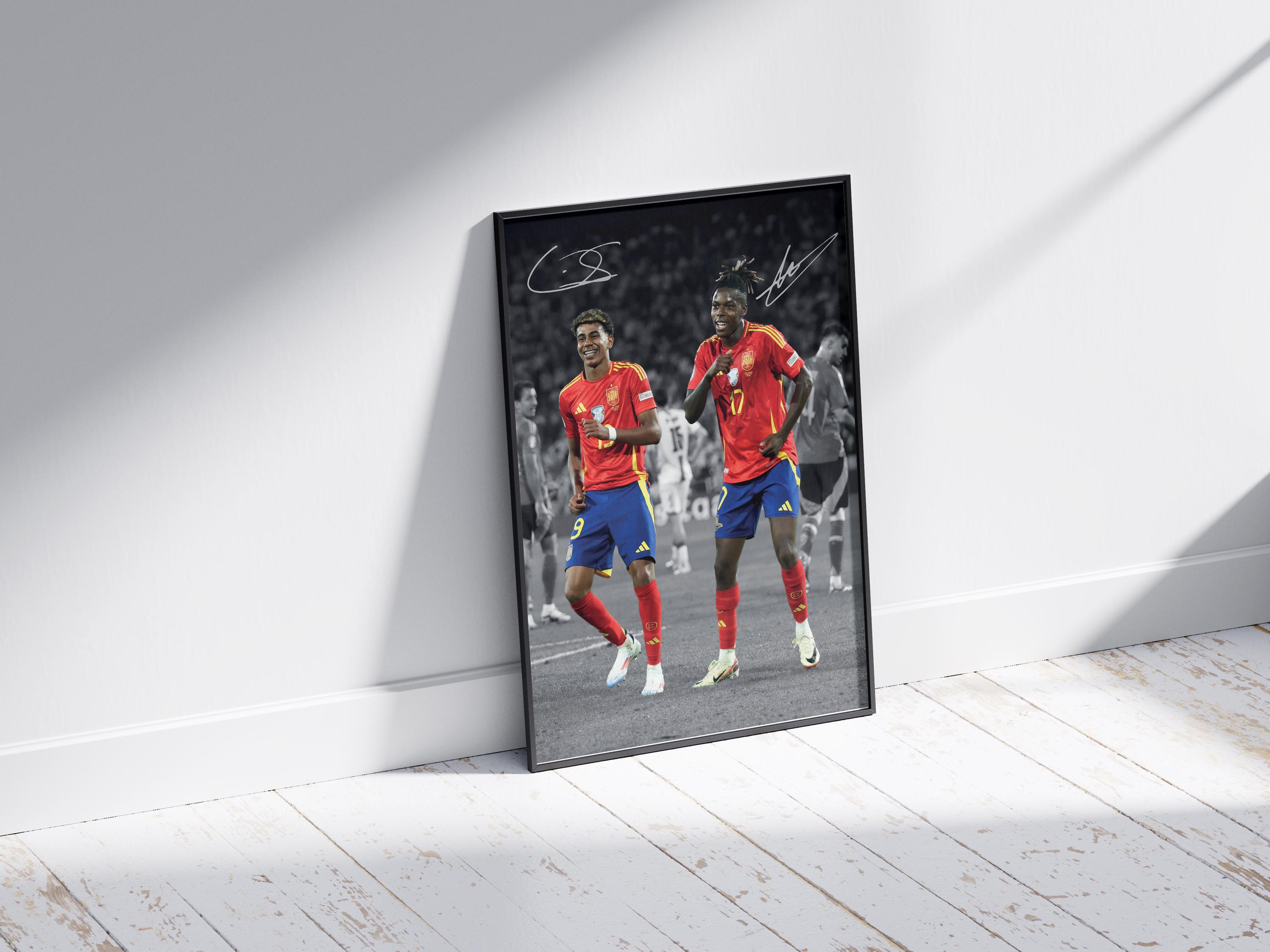 Lamine Yamal, Nico Williams, Spain,football Poster, Soccer Poster ...