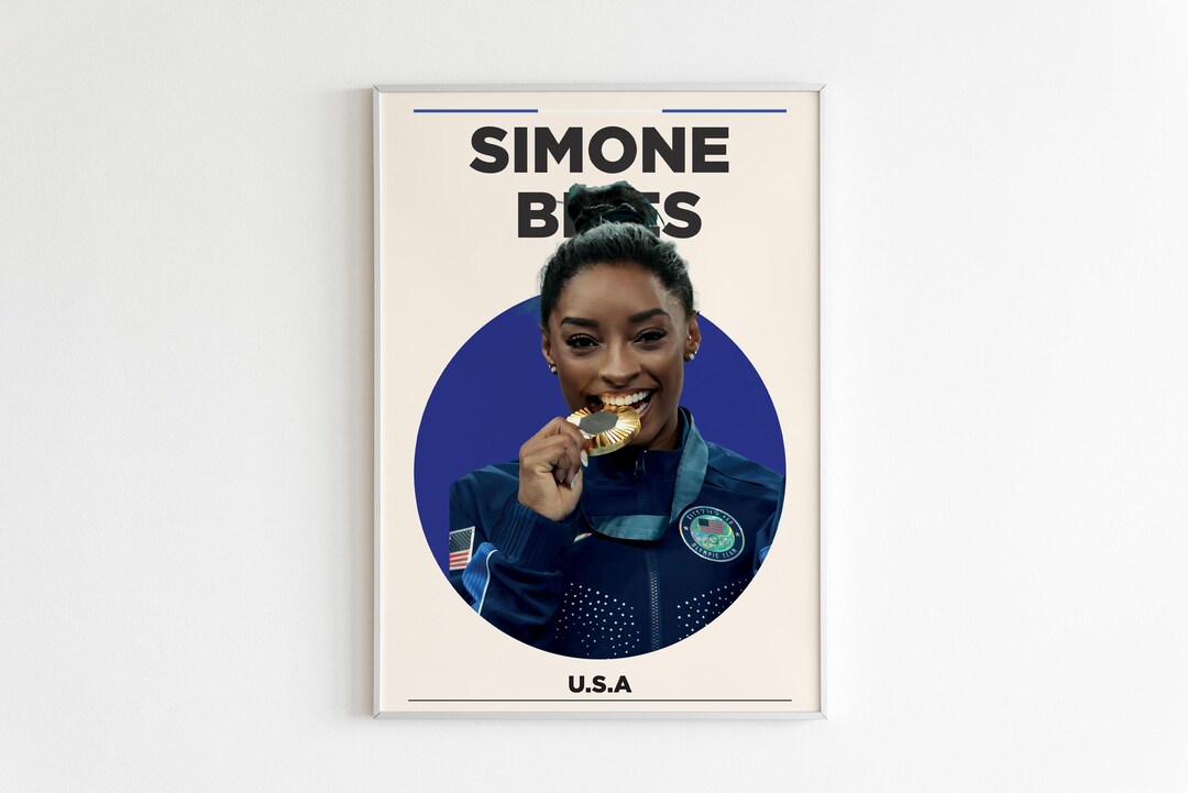 Simone Biles Poster, USA Olympic Gymnastics Poster, Sports Wall Art ...