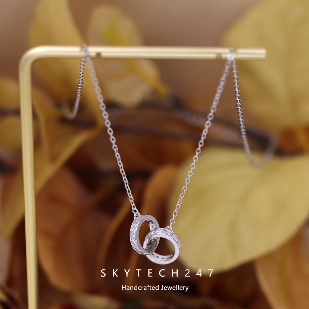 Sterling Silver Eternity Infinity Double Circles Links Knot Forever ...