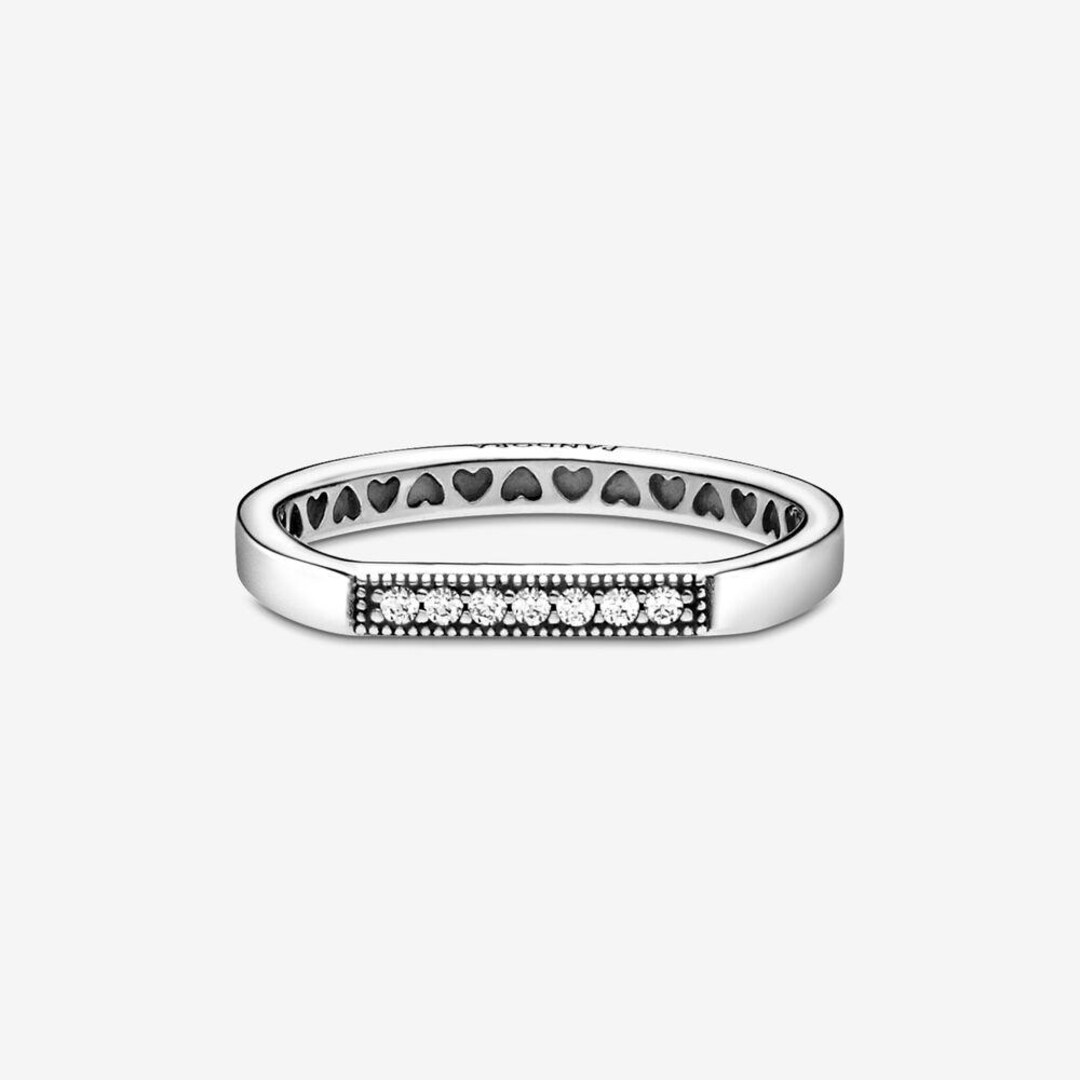 Pandora 925 Ale Sparkling Crystals Bar Stacking Ring - Etsy