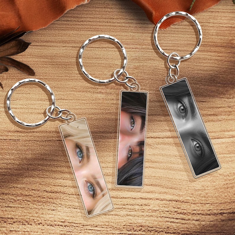 Custom Eye Acrylic Keychain Personalized Valentines Gifts, Photo ...