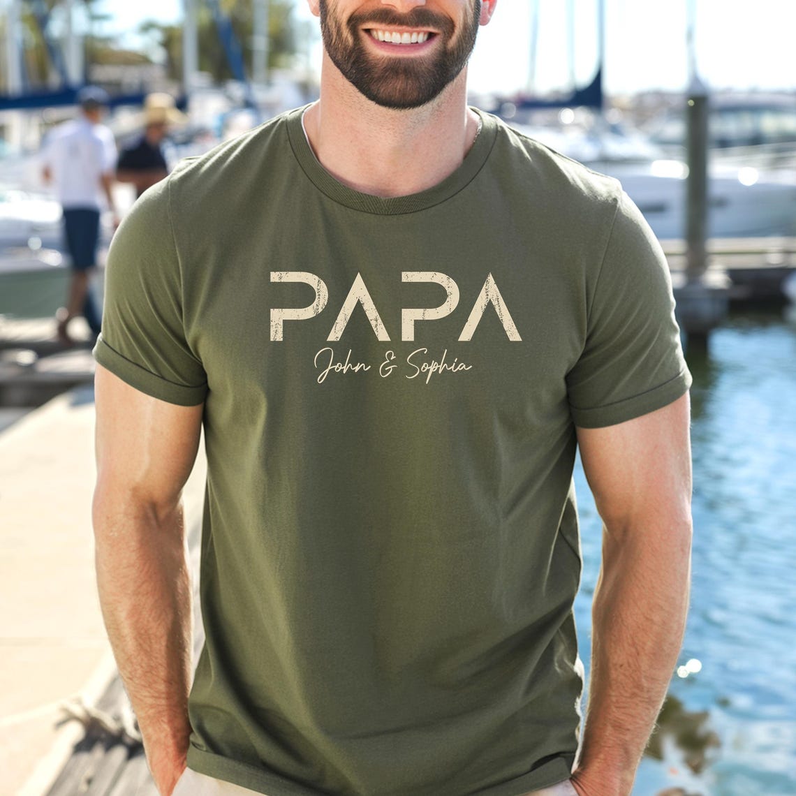 Personalized Papa Shirt, Papa Shirts With Kids Names, Father's Day Gift ...