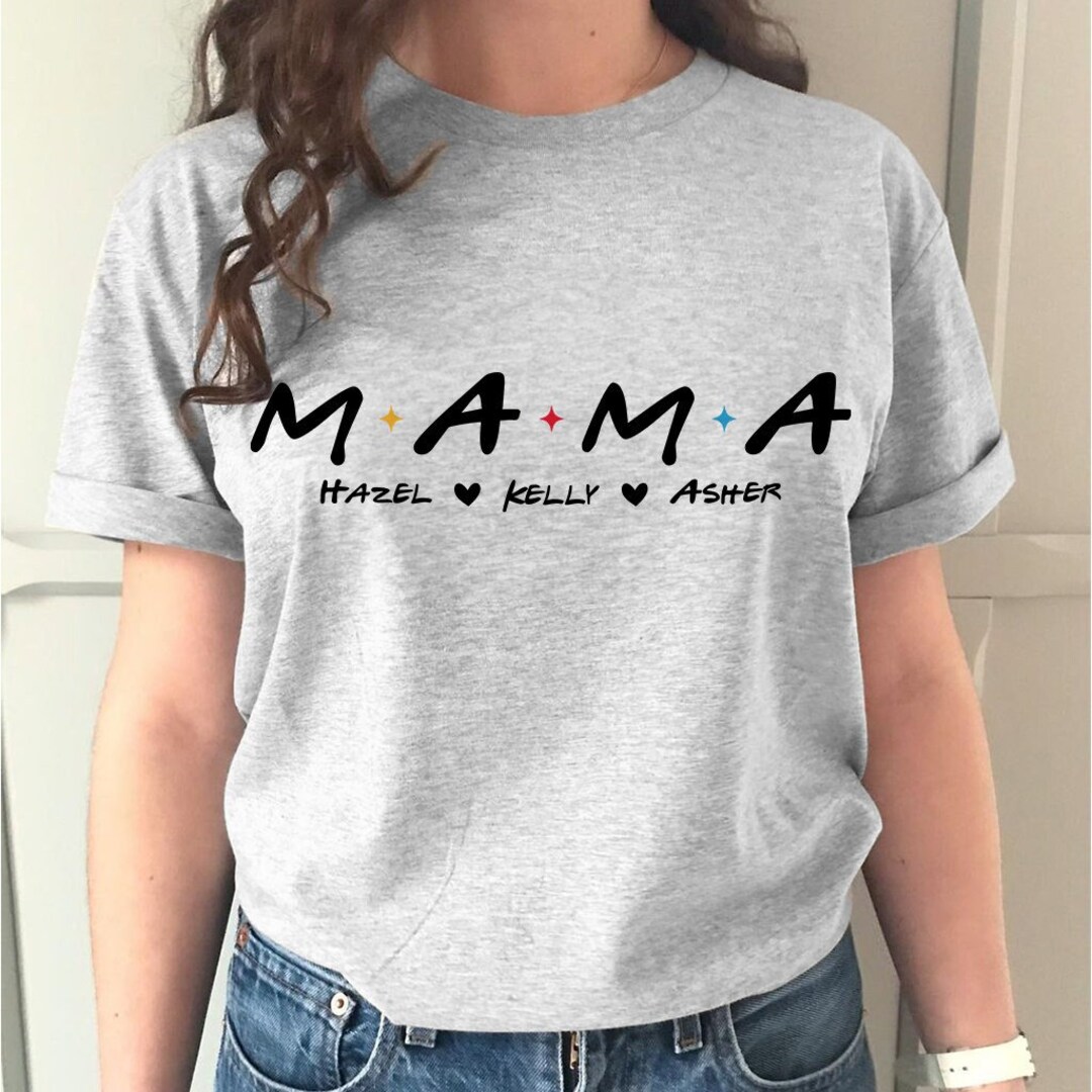 Custom Mama Shirt, Mama T-shirt, Personalized Mom Shirt With Kid Names ...