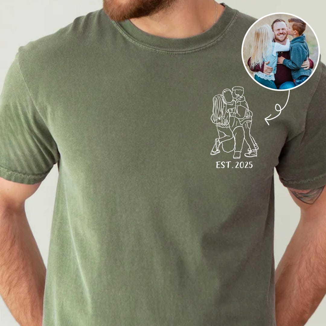 Personalized Dad Shirt, Custom Photo Shirt for Dad, Custom Portrait ...