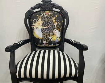 Alice in Wonderland Wooden Stoolalice Pouffealice in - Etsy