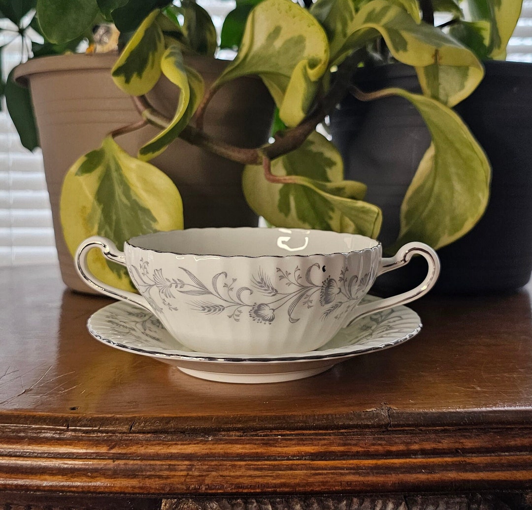 Paragon "cornfield" Round Double Handled Cream Soup Bowl With Saucer ...