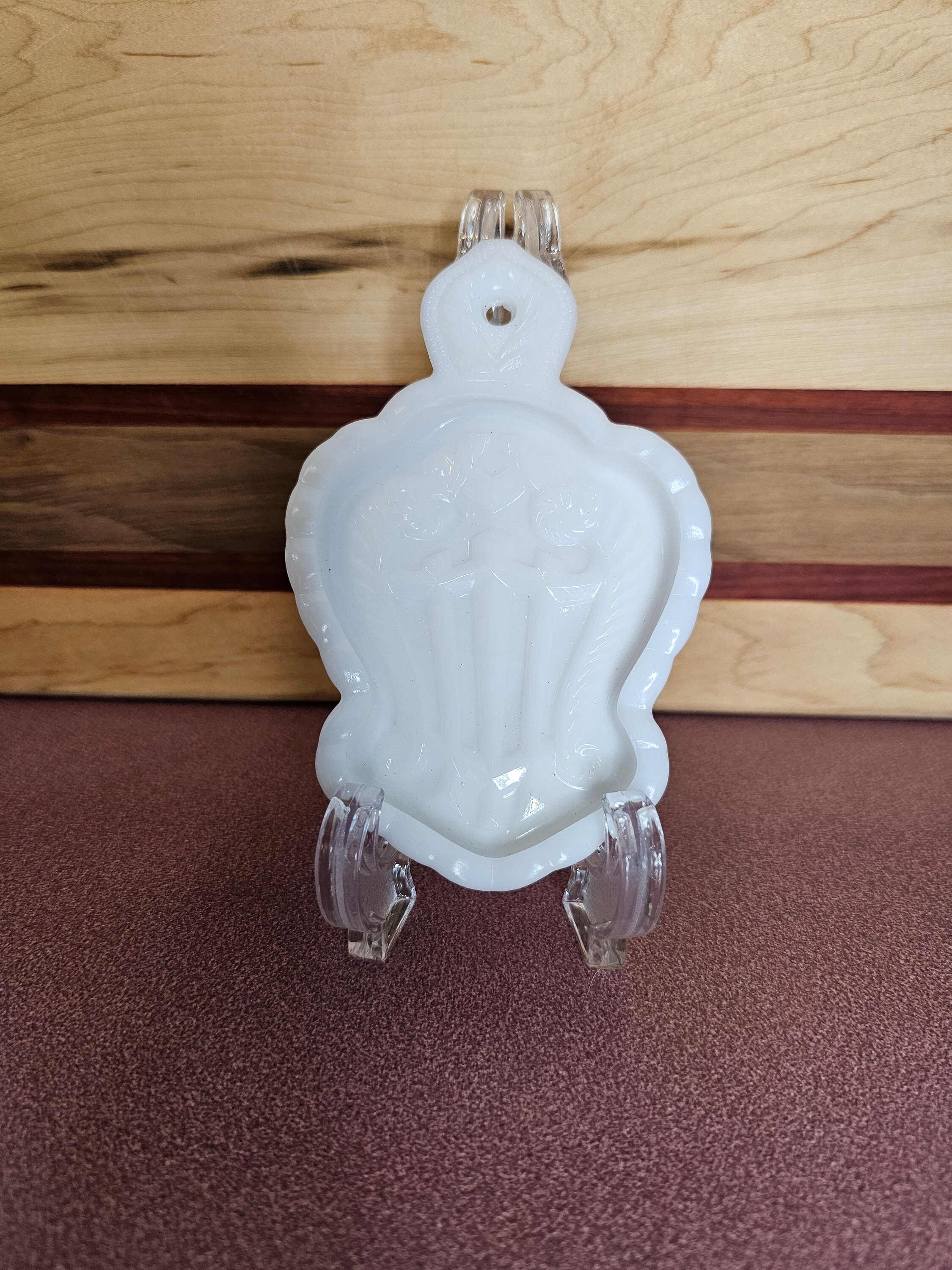 Vintage Imperial Glass White Milk Glass Butter Mold. Harp Pattern. Fine ...