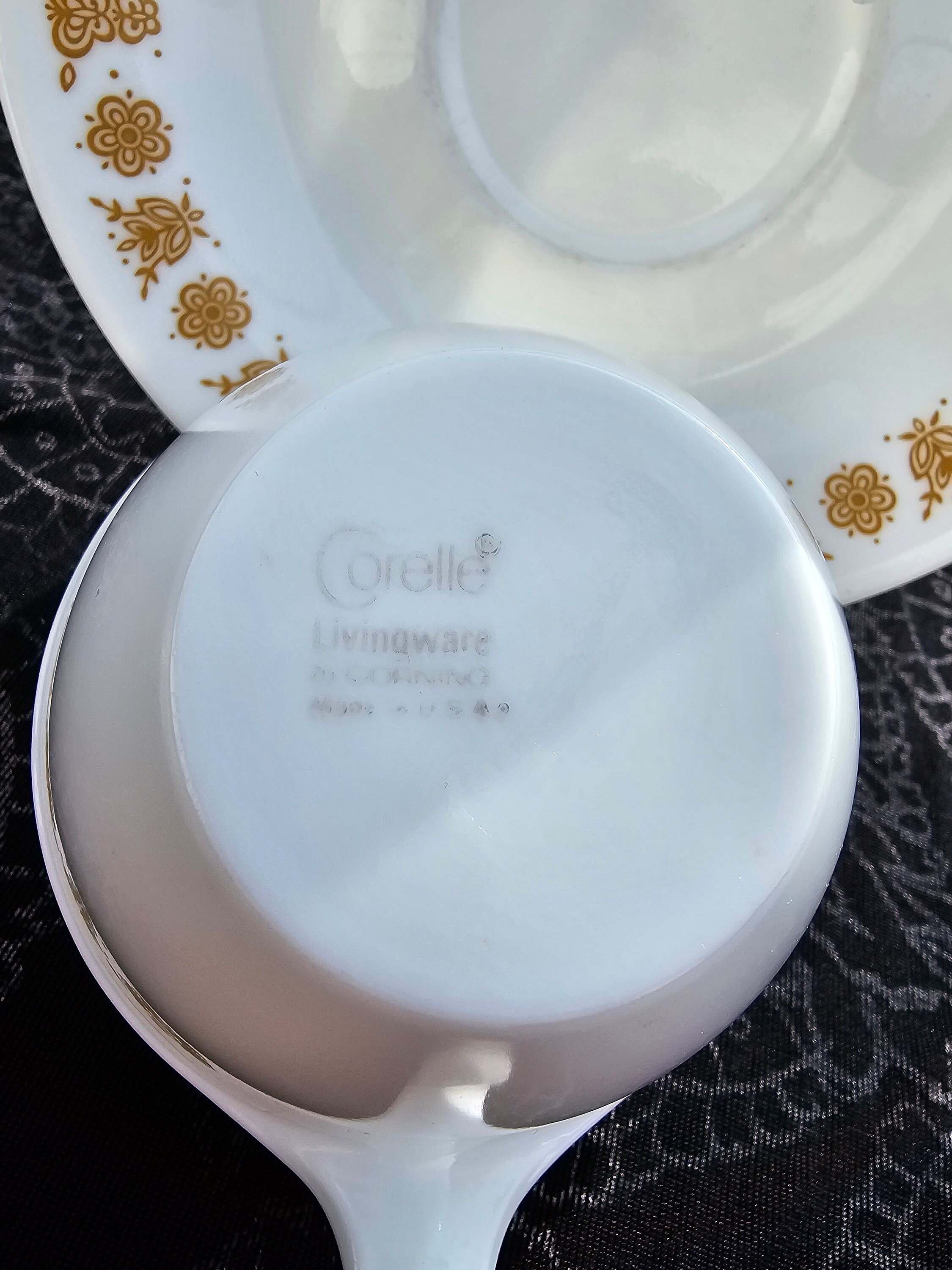 Corelle Pyrex Golden Butterfly Tea Cup Teacup Saucer Duo, American Made ...