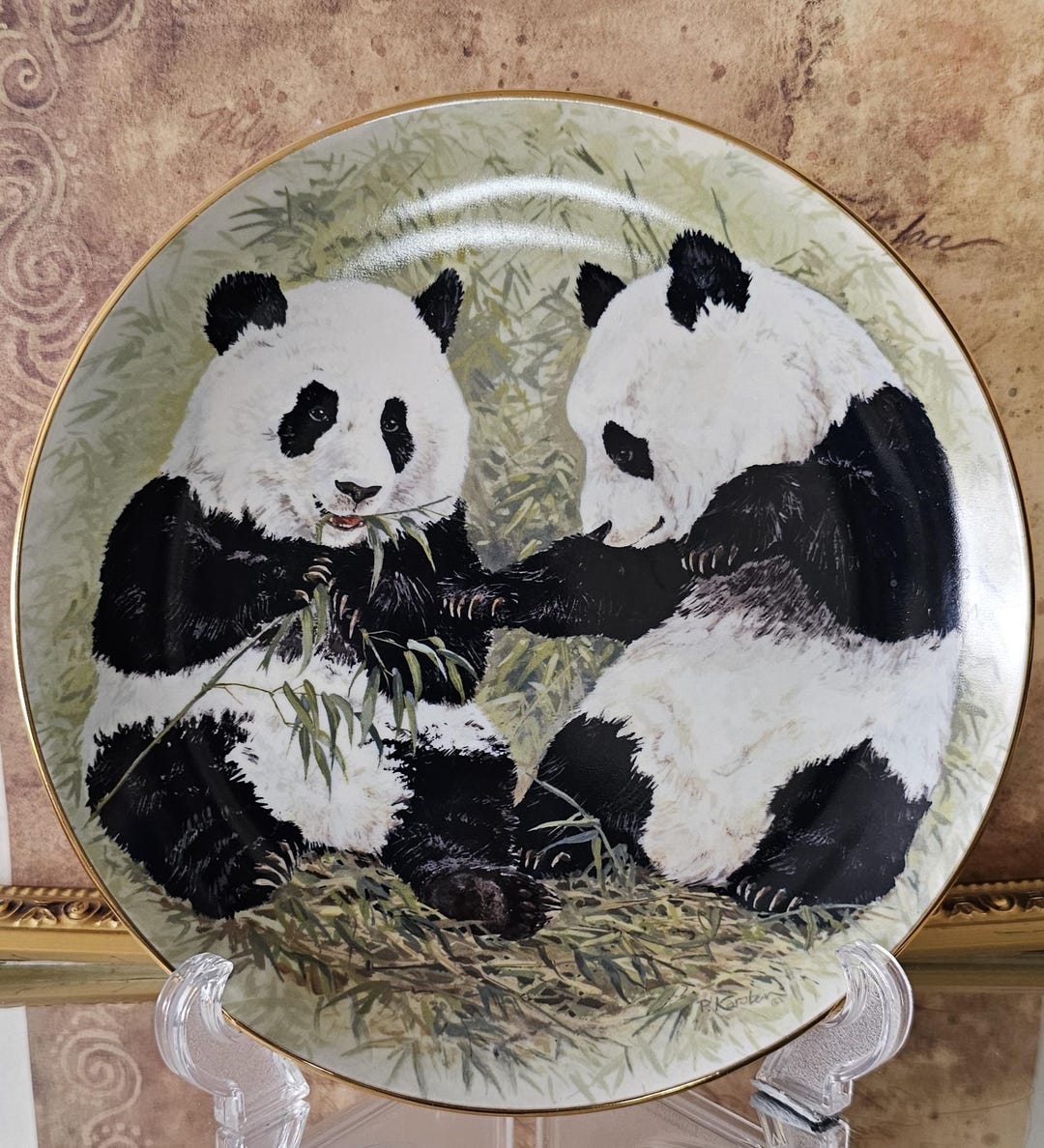 Vintage 1988 8.25" Panda Collector Plate. Artist Peter Karsten ...