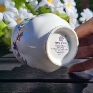 Vintage Royal Albert "violets" Tea Cup Teacup Purple Violets Gold Trim. Made in England Fine ...