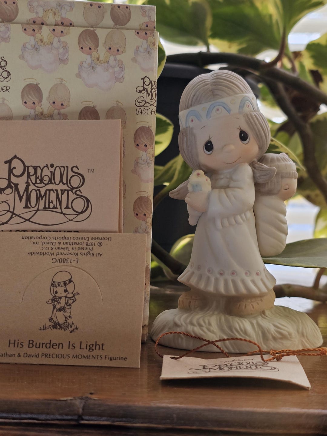 Vintage 1978 Precious Figurine Figure "his Burden is Light". Native ...