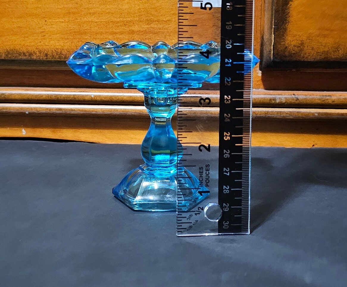 Vivid Vintage Tiara Indiana Glass Blue Glass Tray Shaped Candy Dish ...