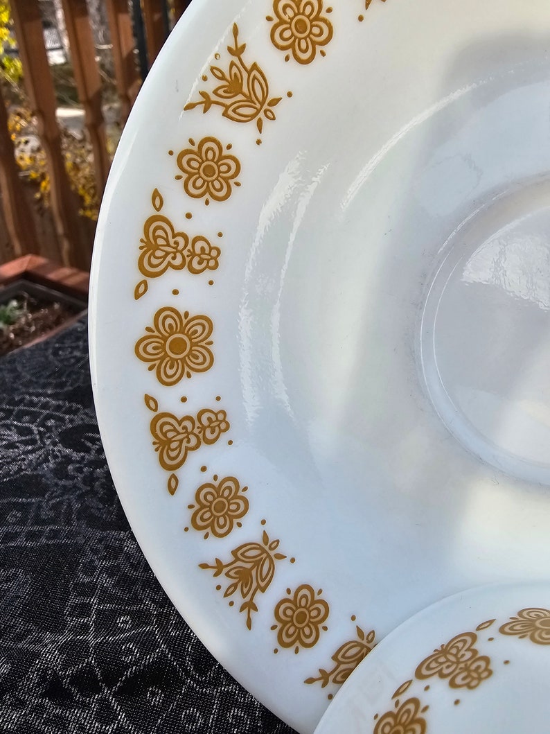Corelle Pyrex Golden Butterfly Tea Cup Teacup Saucer Duo, American Made ...