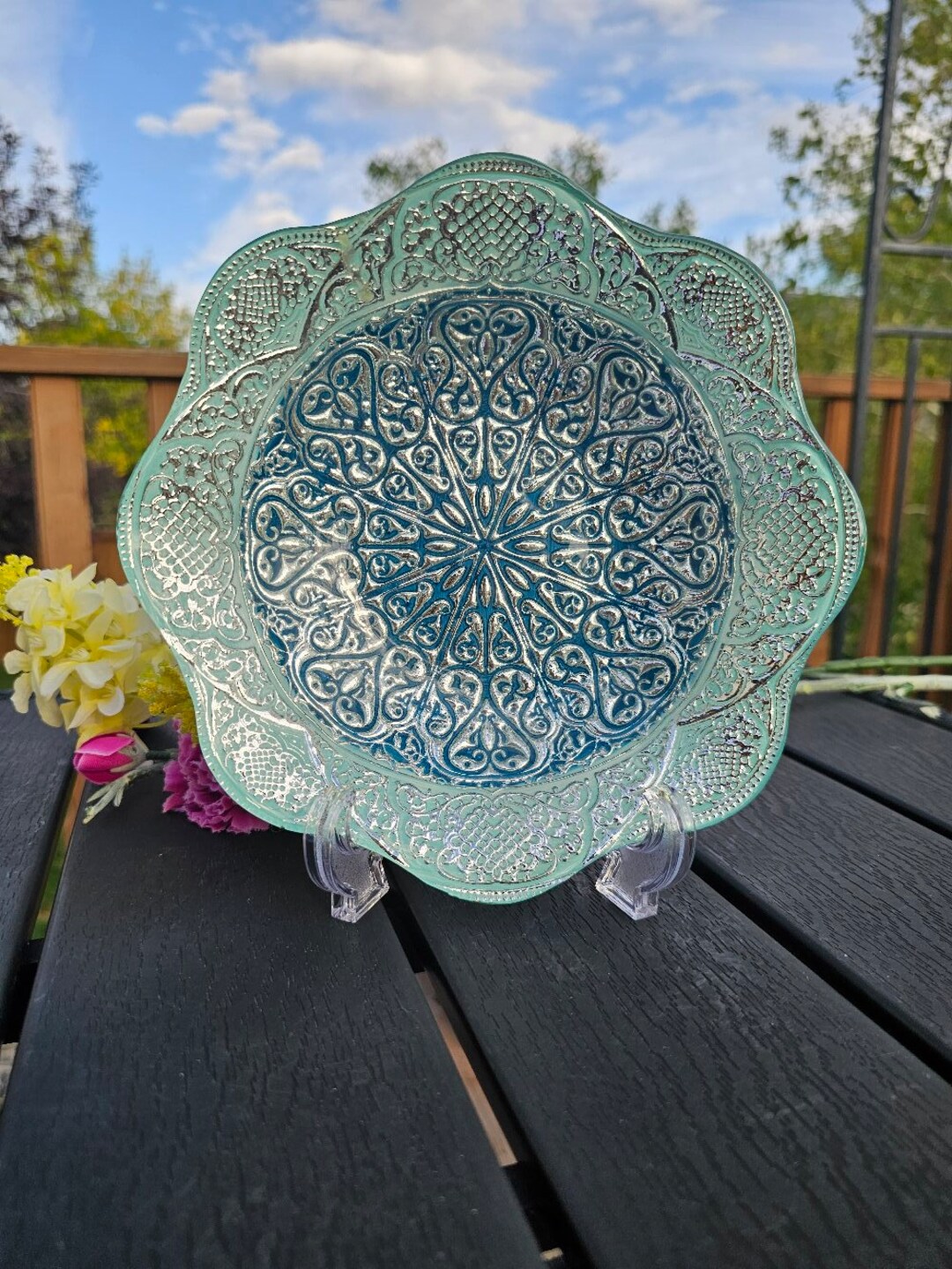 Arcam Efe Turkish Handmade Decorative Glass Trinket Bowl /candy Dish ...