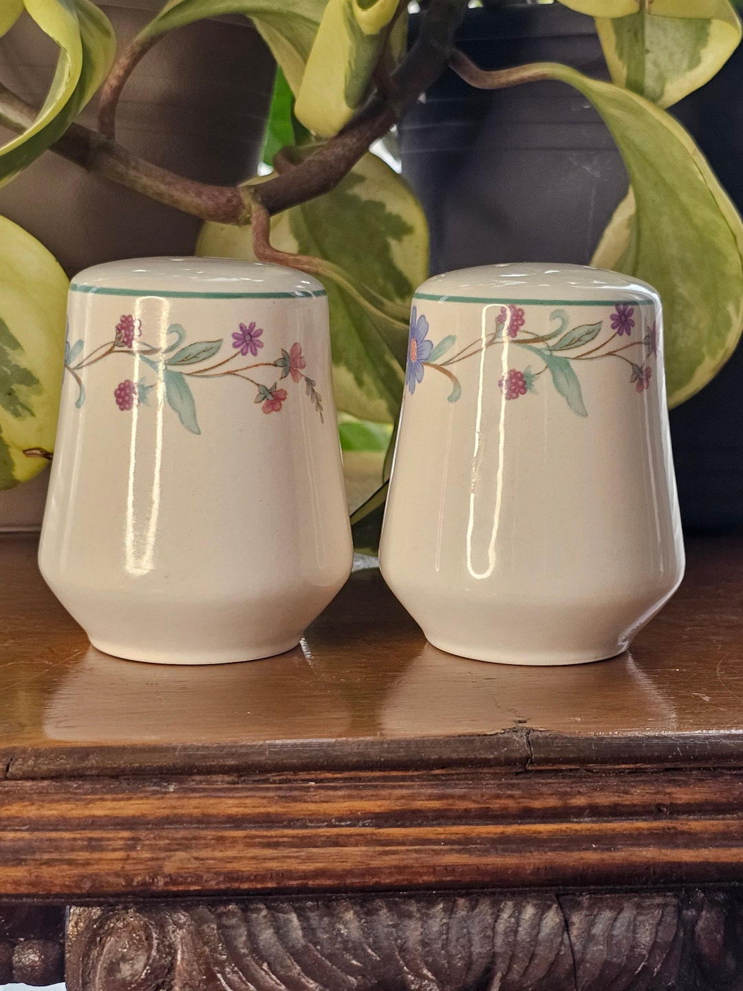 Vintage Oneida AVA Ceramic Salt & Pepper Shakers 3-1/4"h White With ...