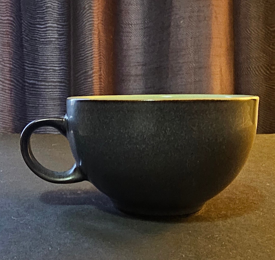 Denby energy Tea Cup Teacup in Charcoal With Celadon Green Teal ...