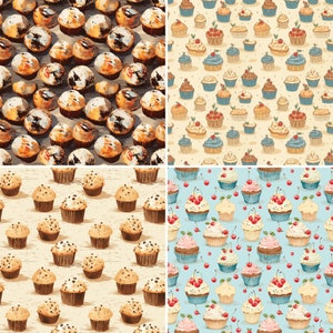 Muffin Pattern Digital Paper: 20 Seamless Print Designs (digital ...