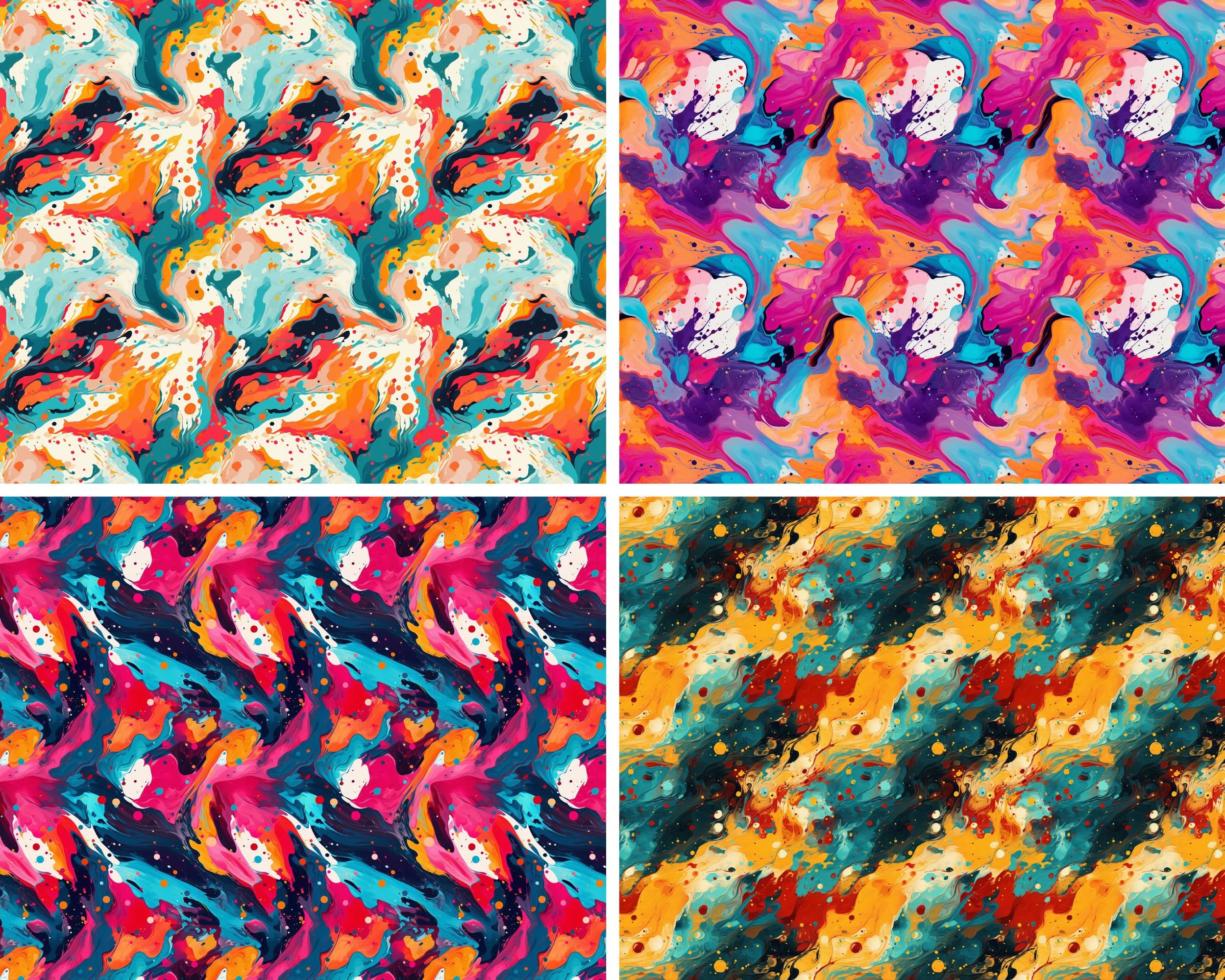 Abstract Paint Digital Paper 20 Seamless Patterns for Crafts - Etsy
