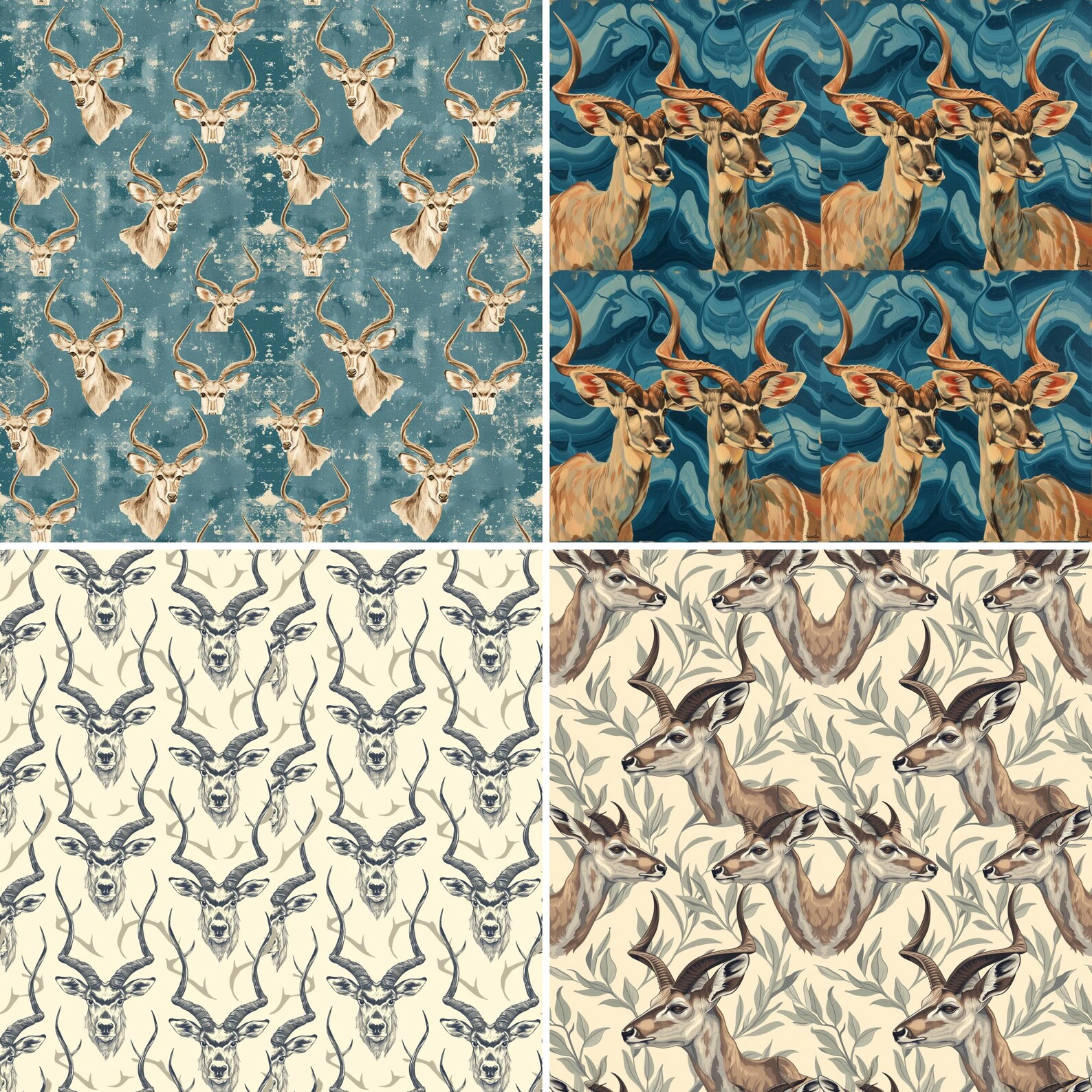 Kudu Pattern Digital Paper 20 Seamless Patterns for Crafts and ...