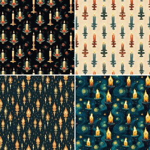 Vintage Candles - Digital Paper - 20 Seamless Patterns for Crafts and ...