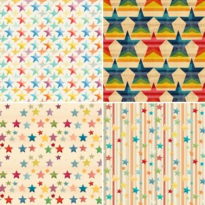Rainbow Stars Pattern - Digital Paper - 20 Seamless Patterns for Crafts ...