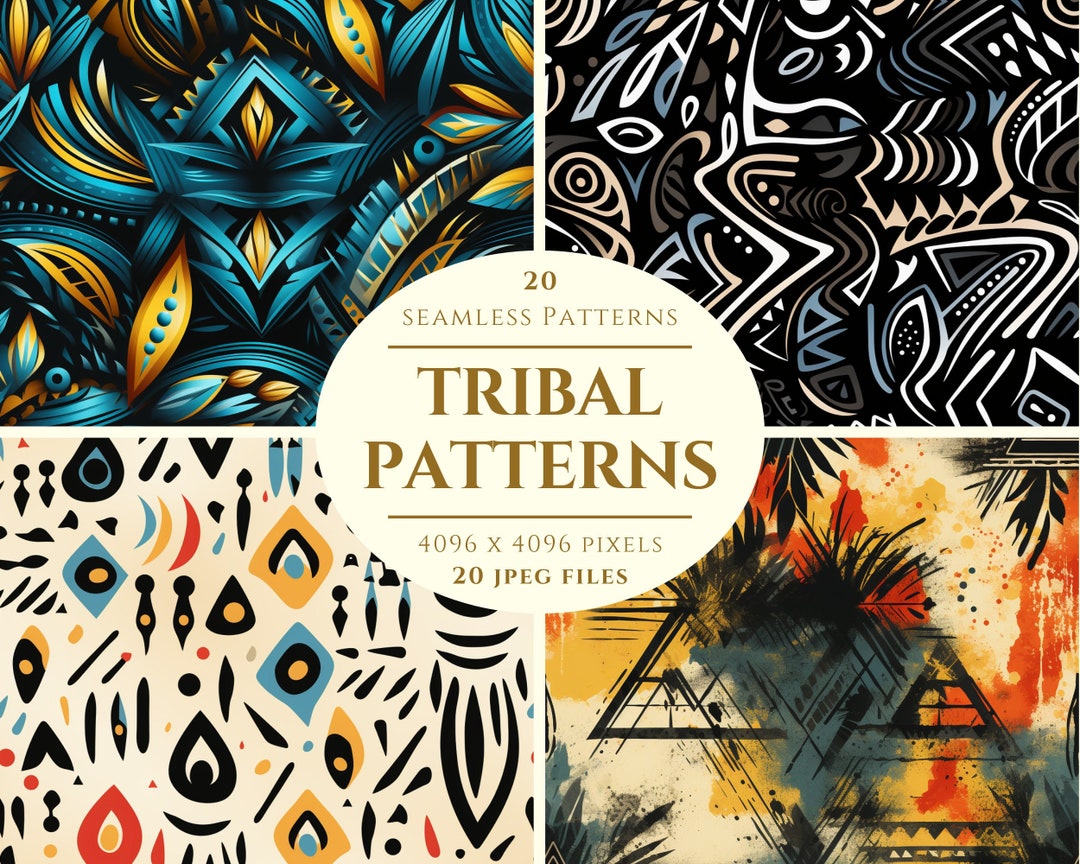 Tribal Seamless Patterns: Vintage, Watercolor, Oil Paint (digital ...