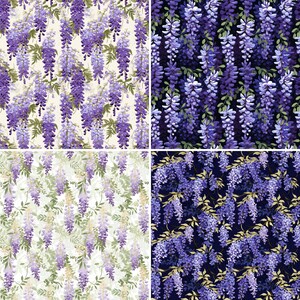 Wisteria Flower - Digital Paper - 20 Seamless Patterns for Crafts and ...