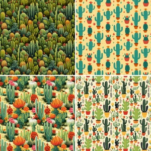 Cactus Plant Digital Paper: 20 Seamless Patterns (print Ready) - Etsy