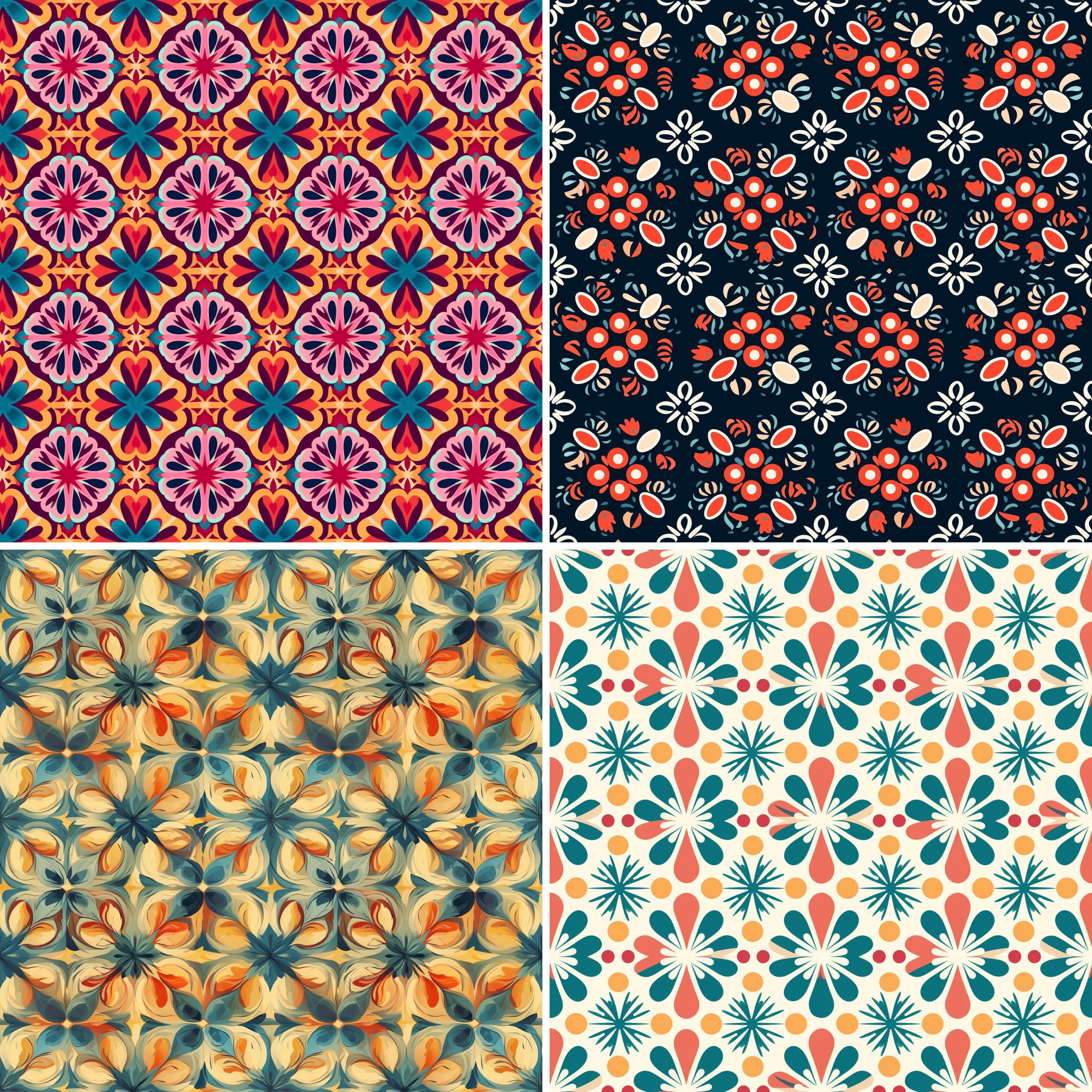 Rangoli Pattern Digital Paper: 20 Seamless Print Designs (digital ...