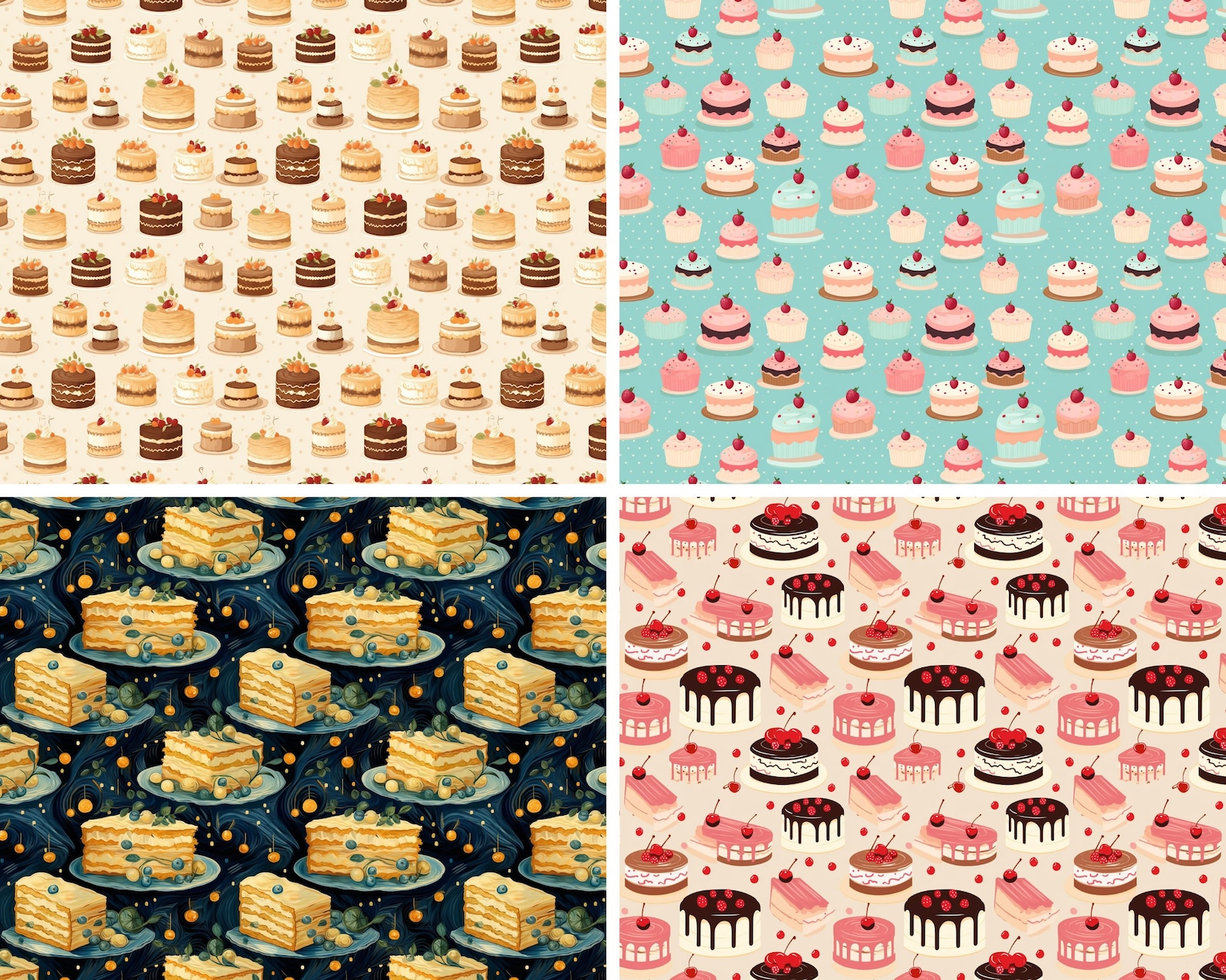 Birthday Cake Digital Paper: 20 Seamless Festive Patterns (JPEG) - Etsy
