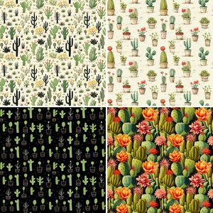 Cactus Plant Digital Paper: 20 Seamless Patterns (print Ready) - Etsy