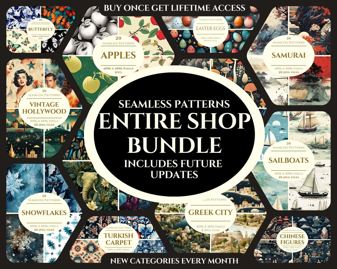 Italian Tile Pattern Digital Paper: 20 Seamless Designs (digital ...