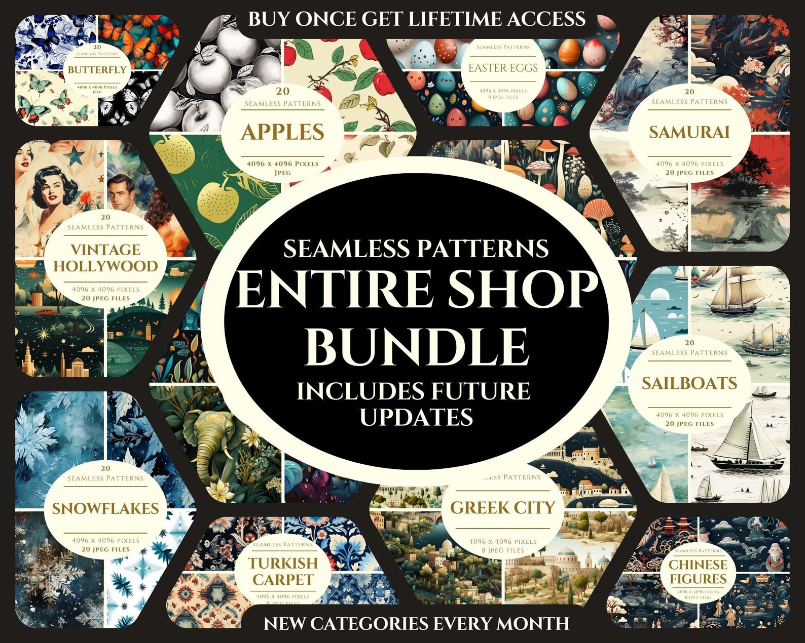 Kudu Pattern Digital Paper 20 Seamless Patterns for Crafts and ...