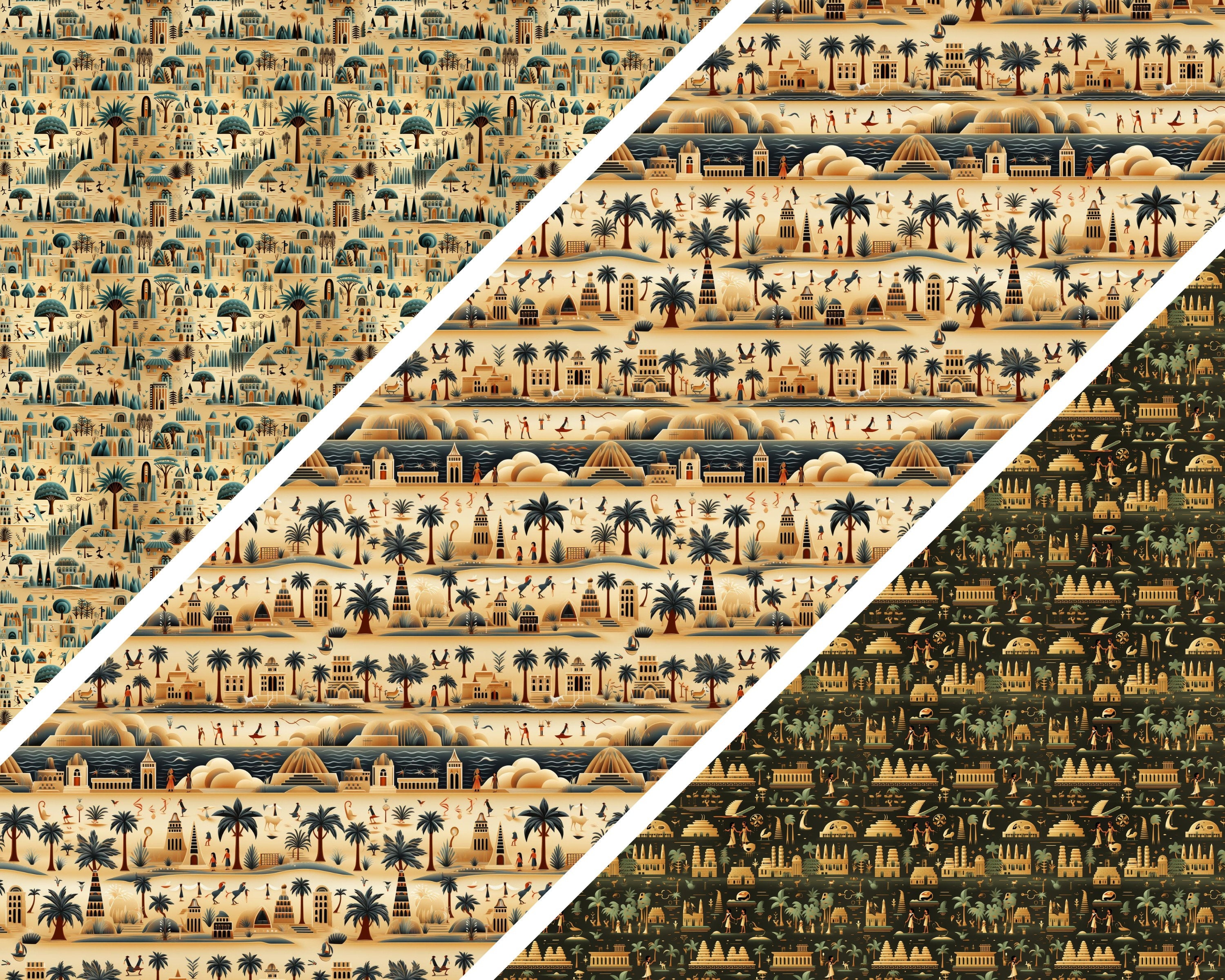 Egyptian City Digital Paper: Seamless Ancient Pattern (JPEG) - Etsy