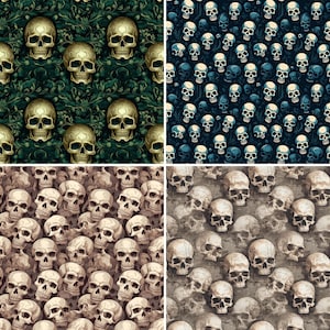 Human Skull Digital Paper: 20 Seamless Patterns (digital Download) - Etsy
